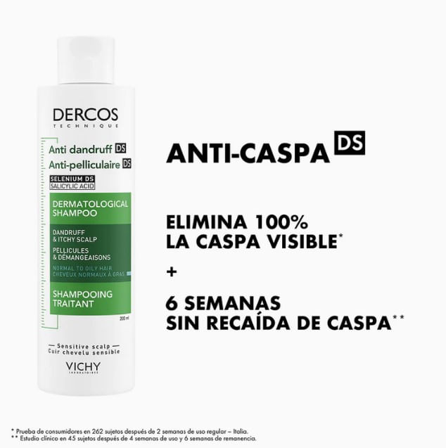 Dercos Shampoo Anticaspa Grasa Vichy 200 mL - Farmacias Klyns