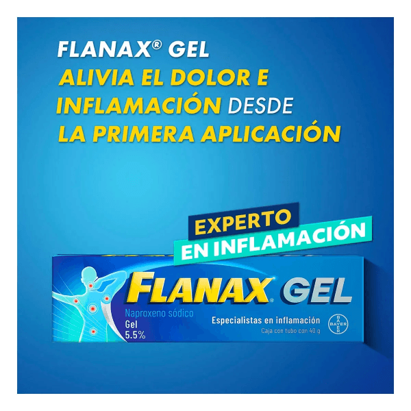 Flanax Gel 5.5 % Tubo con 40 g - Farmacias Klyns