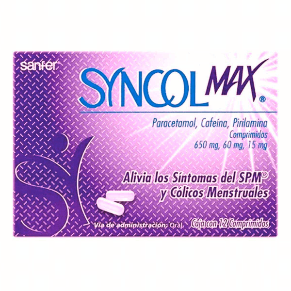 Syncol 650 mg / 60 mg / 15 mg 12 Comprimidos - Farmacias Klyns