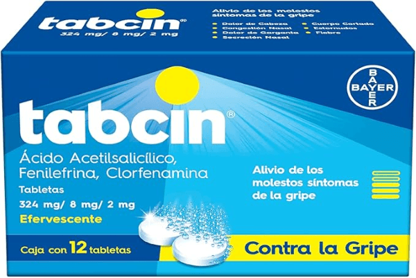 Tabcin Efervecente 324 mg / 8 mg / 2 mg 12 Tabletas - Farmacias Klyns
