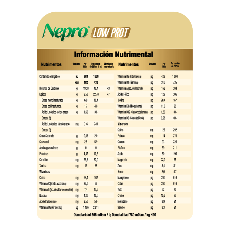 Nepro Low Prot Vainilla 237 mL - Farmacias Klyns