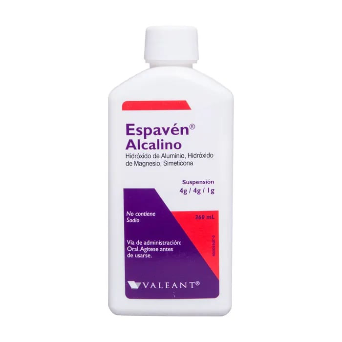 Espaven Alcalino 4 g / 4 g / 1 g Suspension Oral 360 mL - Farmacias Klyns