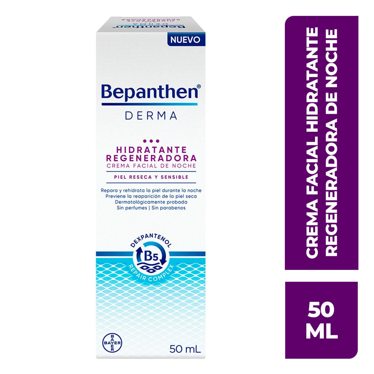Bepanthen Derma Crema Facial Noche Hidratante Regeneradora 200 mL ...