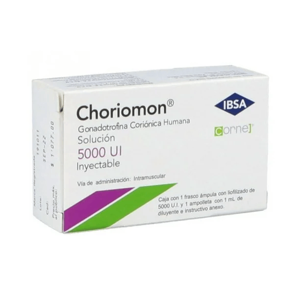 Choriomon Solucion Inyectable 5000 UI 1 Ampolleta - Farmacias Klyns