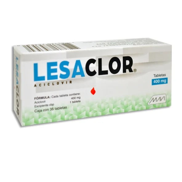 Lesaclor Aciclovir 400 mg 35 Tabletas - Farmacias Klyns
