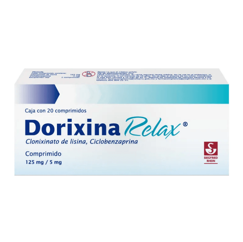 Dorixina Relax 125 mg / 5 mg 20 Comprimidos - Farmacias Klyns