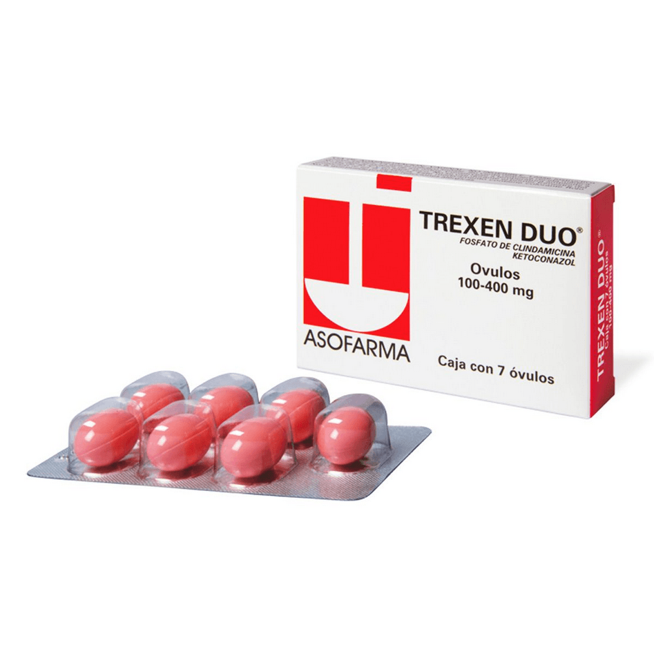Trexen Duo 100 mg / 400 mg 7 Ovulos - Farmacias Klyns