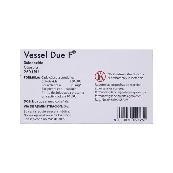 Vessel Due F 250 mg 50 Capsulas - Farmacias Klyns