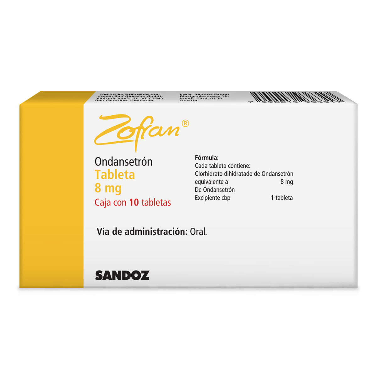 Zofran 8 mg 10 Tabletas - Farmacias Klyns