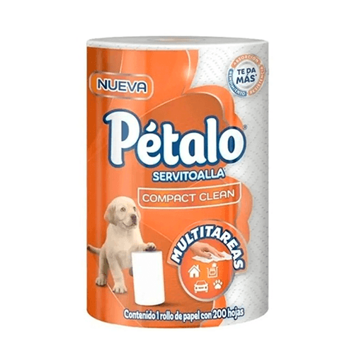 Servitoalla Petalo Compact Clean 200 Hojas 1 Rollo - Farmacias Klyns