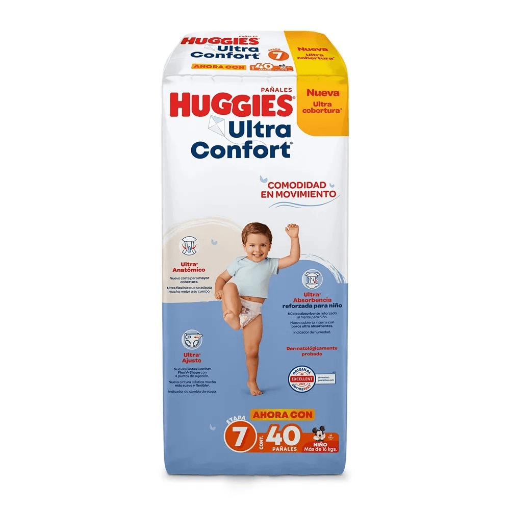 Huggies Ultra Confort Et 7 Niño 40 Piezas - Farmacias Klyns